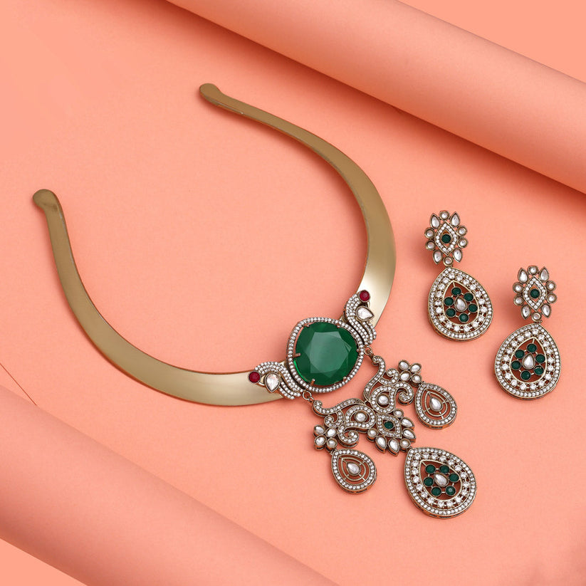 Green Color Unique Handmade Brass Metal With Monalisa Stones & America ...