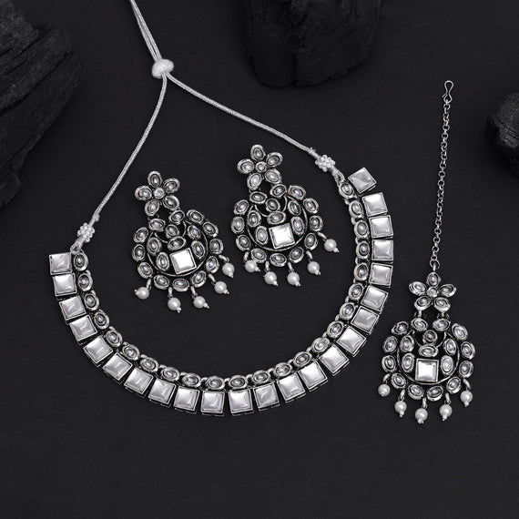 Wholesale Oxidized Necklaces | Silver Oxidised Jewellery Set
