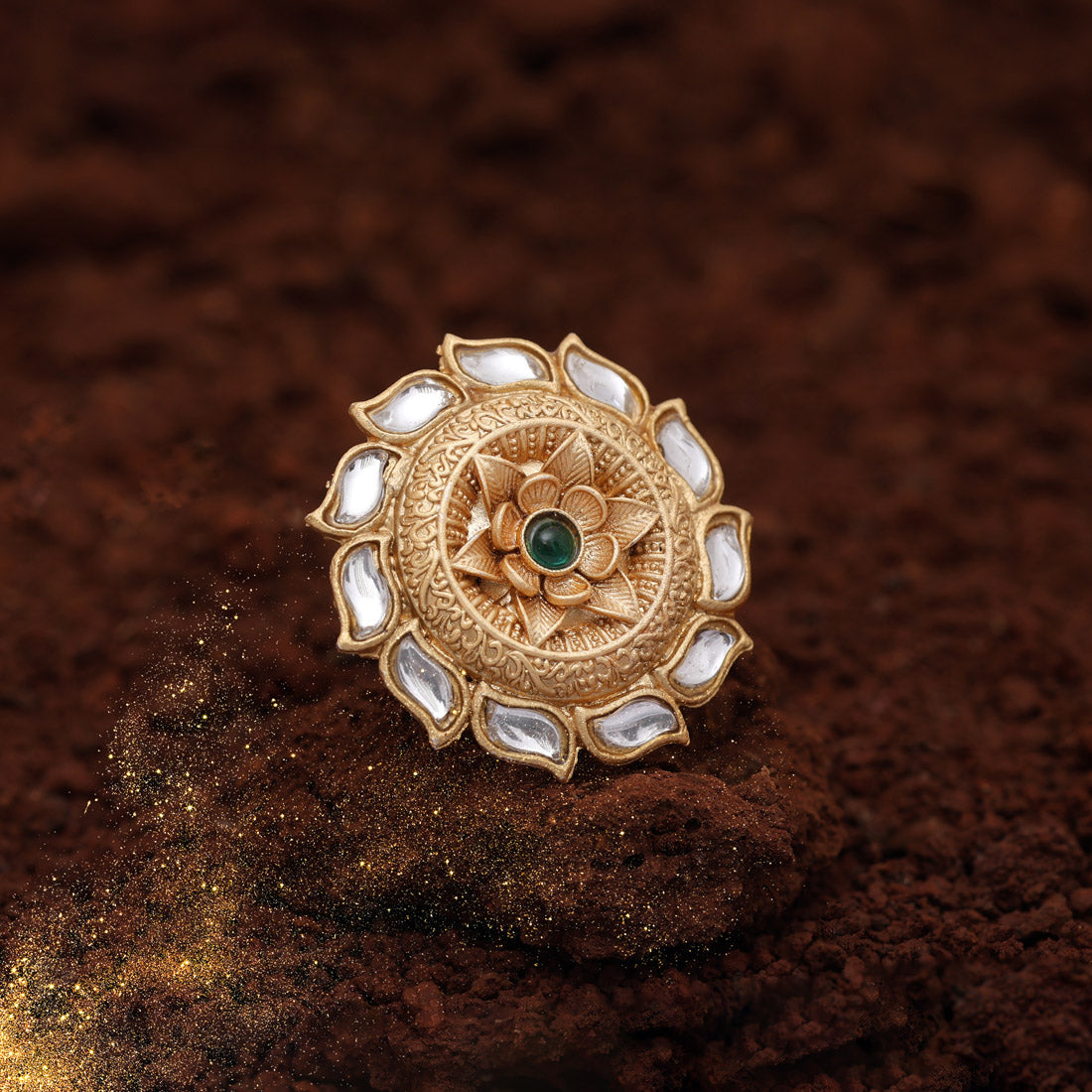 Assorted Color 12 Pieces Of Matte Gold Finger Rings (MGR101CMB)