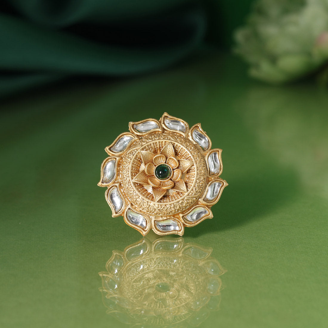 Assorted Color 12 Pieces Of Matte Gold Finger Rings (MGR101CMB)