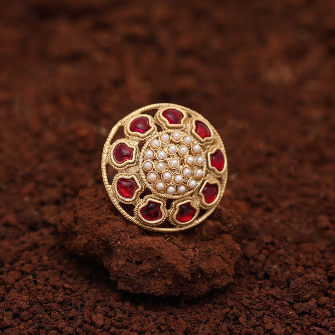 Assorted Color 11 Pieces Of Matte Gold Finger Rings (MGR128CMB)